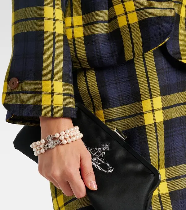 VIVIENNE WESTWOOD Graziella Embellished Faux Pearl Bracelet - Silver