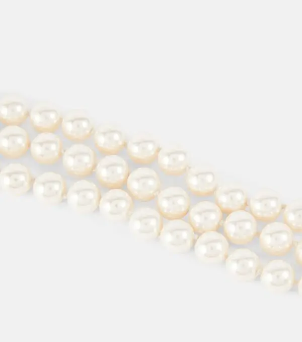 VIVIENNE WESTWOOD Graziella Embellished Faux Pearl Bracelet - Silver