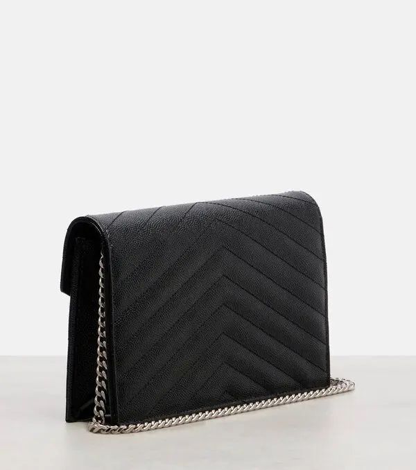Saint Laurent Cassandre Matelassé Envelope Leather Wallet On Chain