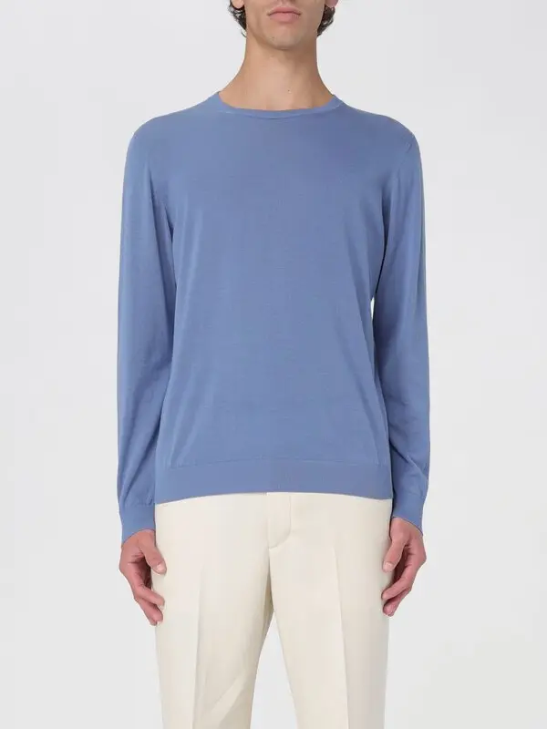 DRUMOHR Crew Neck Fine Knit Sweater - Blue