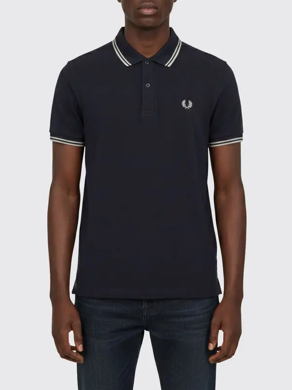 Fred Perry Cotton Polo Shirt With Logo - Blue 1