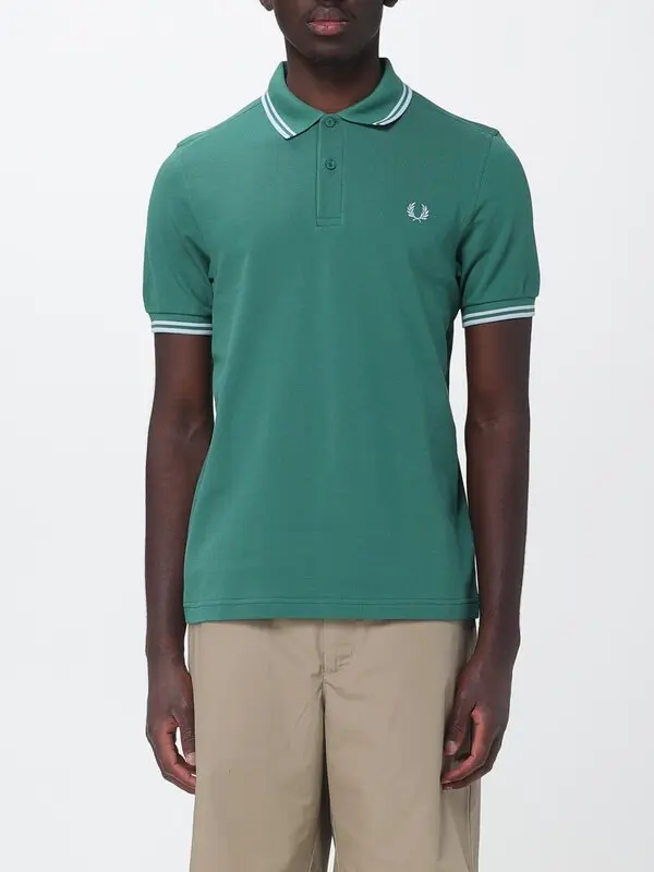 Fred Perry Cotton Polo Shirt With Logo - Emerald