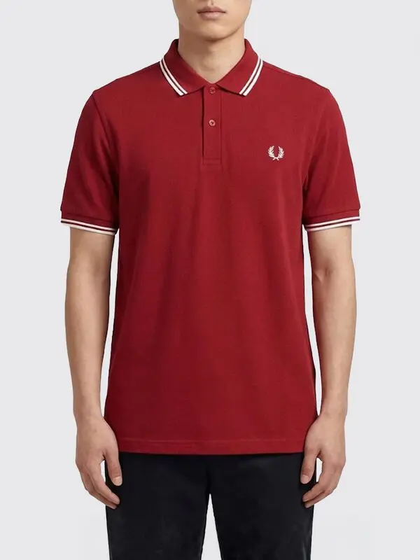 Fred Perry Cotton Polo Shirt With Logo - Red