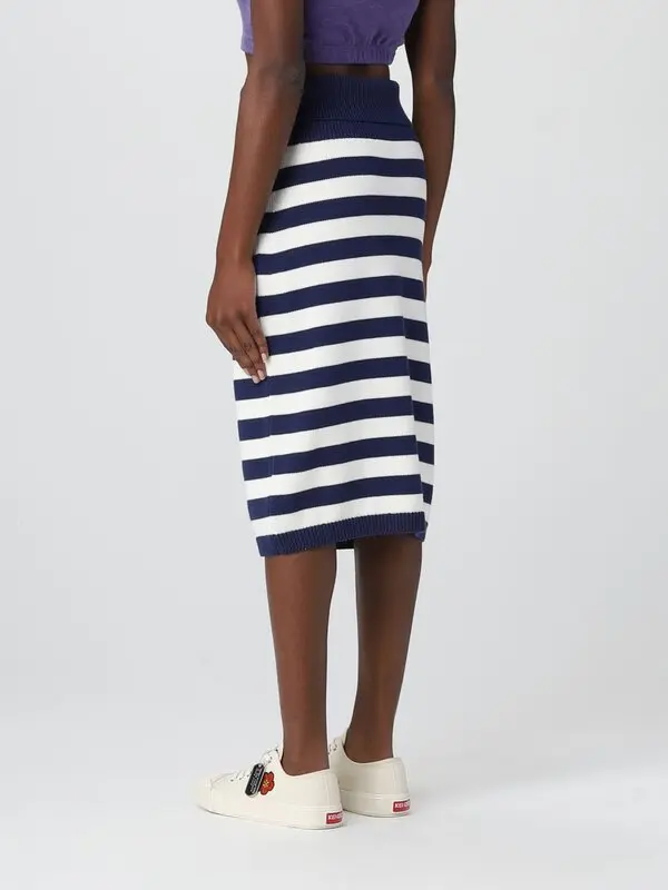Kenzo Striped Knit Midi Skirt - Blue