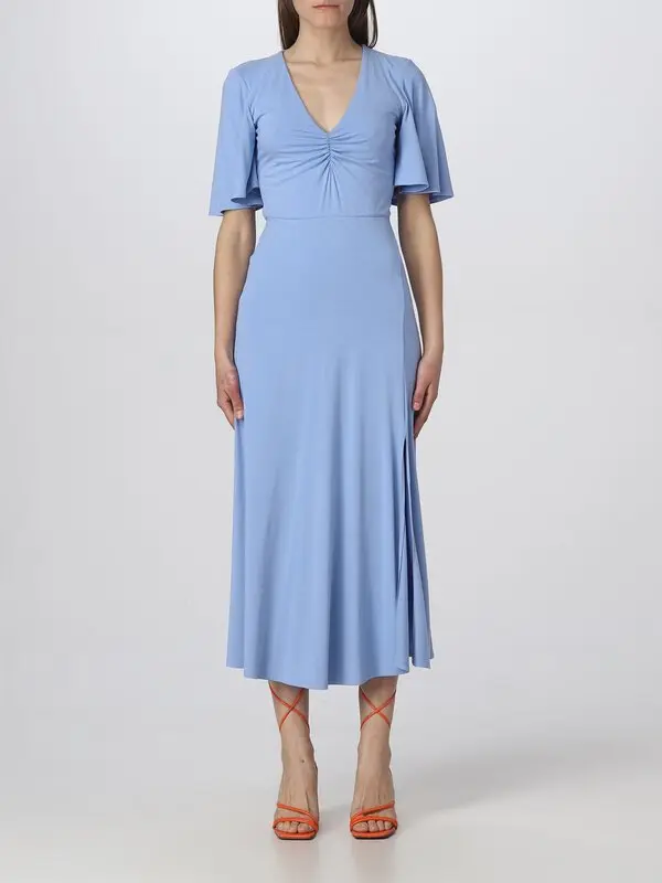 Patrizia Pepe V-neck Ruched Midi Dress