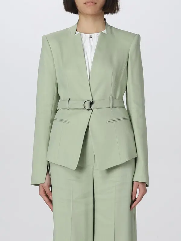 Patrizia Pepe Belted Blazer In Green - 60% Off | Editorialist