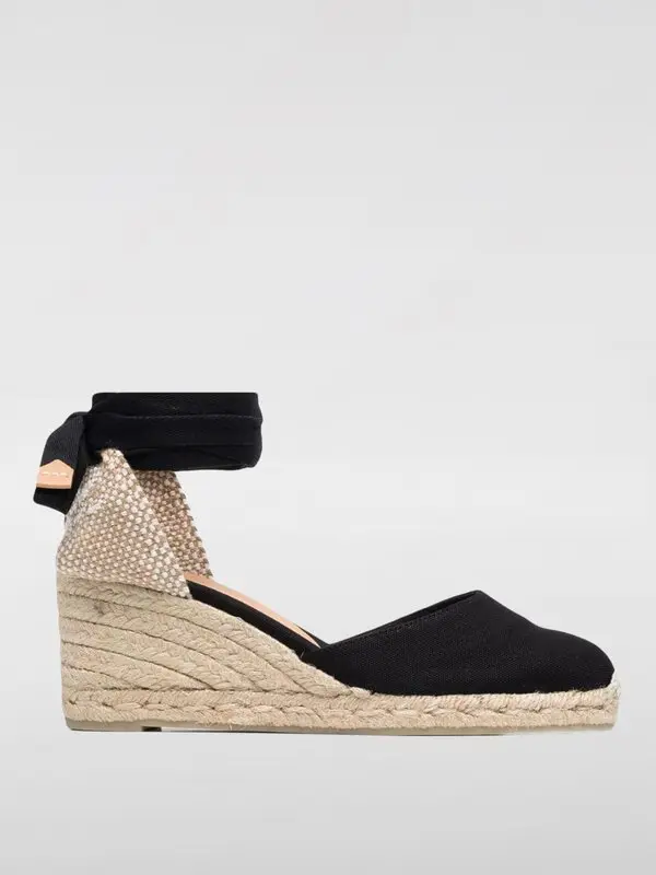 CastaÑer Wedge Espadrille With Tie Fastening - Black