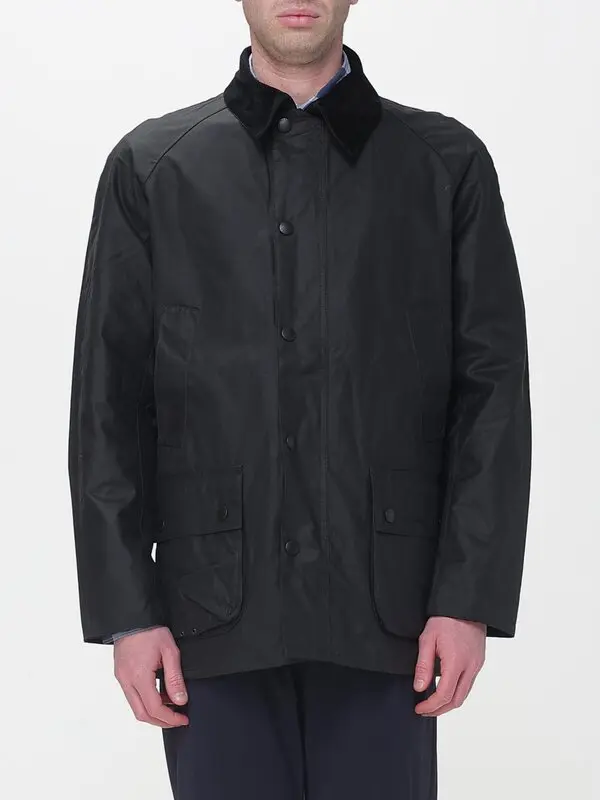 Barbour Waxed Cotton Jacket With Classic Collar - Blue