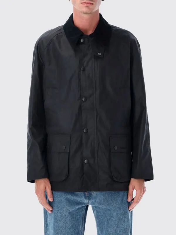 Barbour Waxed Cotton Jacket With Classic Collar - Blue