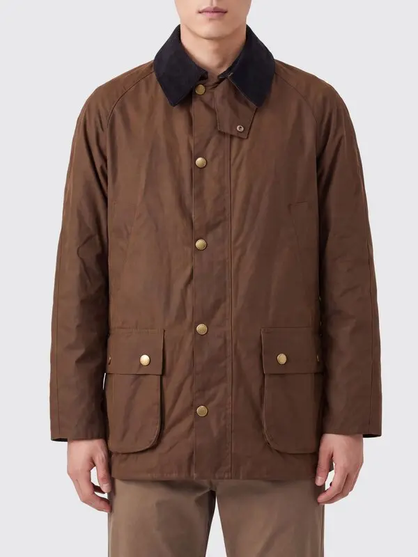 Barbour Ashby Waxed Cotton Jacket With Corduroy Collar - Brown