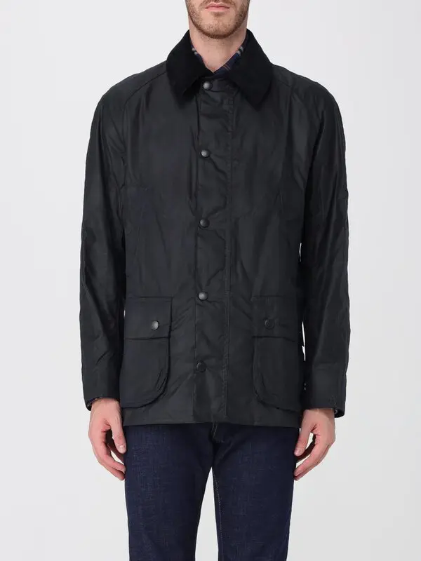 Barbour Ashby Waxed Cotton Jacket With Corduroy Collar - Navy