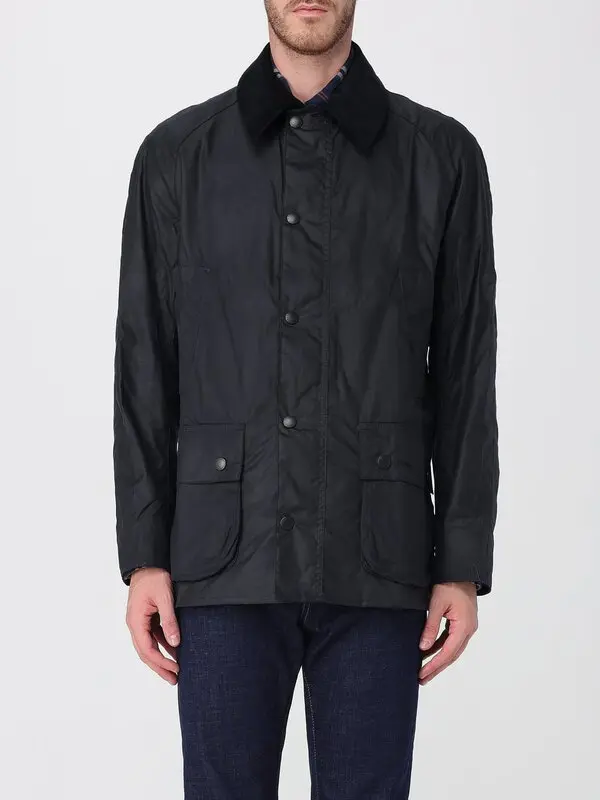 Barbour Ashby Waxed Cotton Jacket With Corduroy Collar - Blue