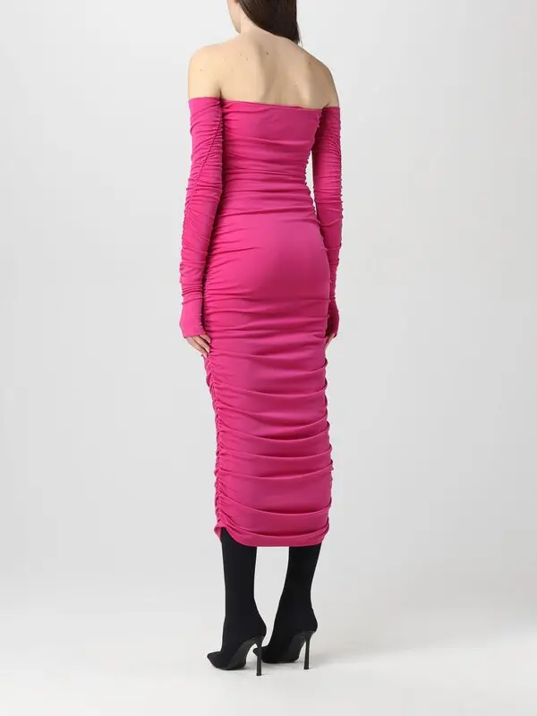 Andamane Off-the-shoulder Ruched Midi Dress - Cyclamen