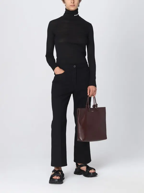 JIL SANDER Tailored Wide Leg Trousers - Black