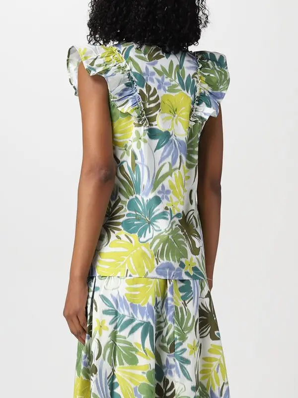 Liu Jo Floral Print Top With Ruffle Detail