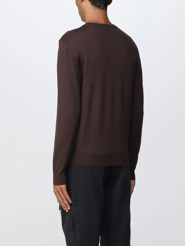 BOSS V-neck Fine Knit Sweater - Brown
