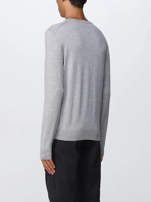 BOSS V-neck Fine Knit Sweater - Grey