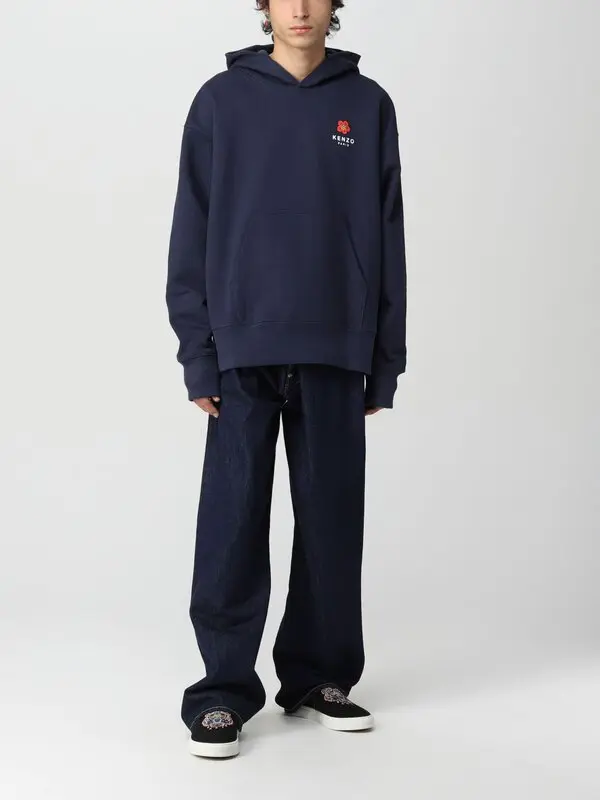 Kenzo Floral Emblem Hoodie - Blue