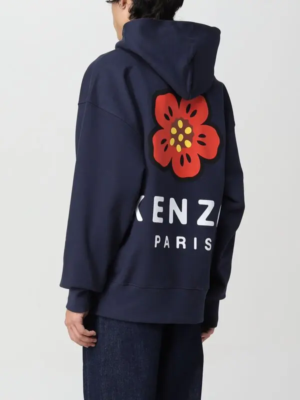 Kenzo Floral Emblem Hoodie - Blue