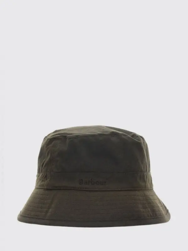Barbour Cotton Bucket Hat With Embroidered Logo - Olive