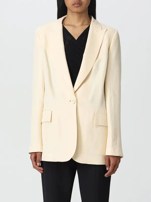 TWINSET Linen Blend Blazer - Ivory