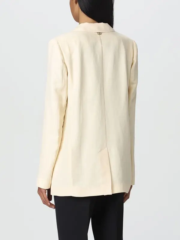 TWINSET Linen Blend Blazer - Ivory