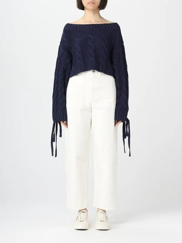 Kenzo Cable Knit Sweater With Tie Detailing