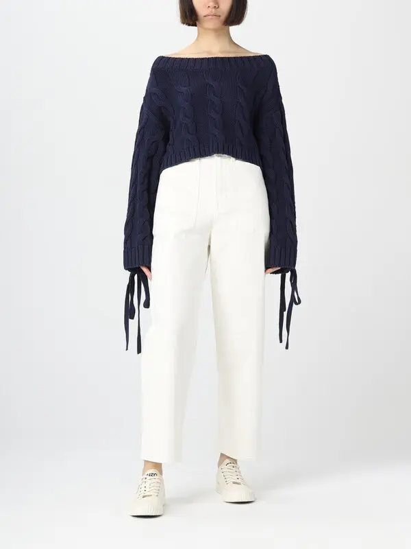Kenzo Cable Knit Sweater With Tie Detailing