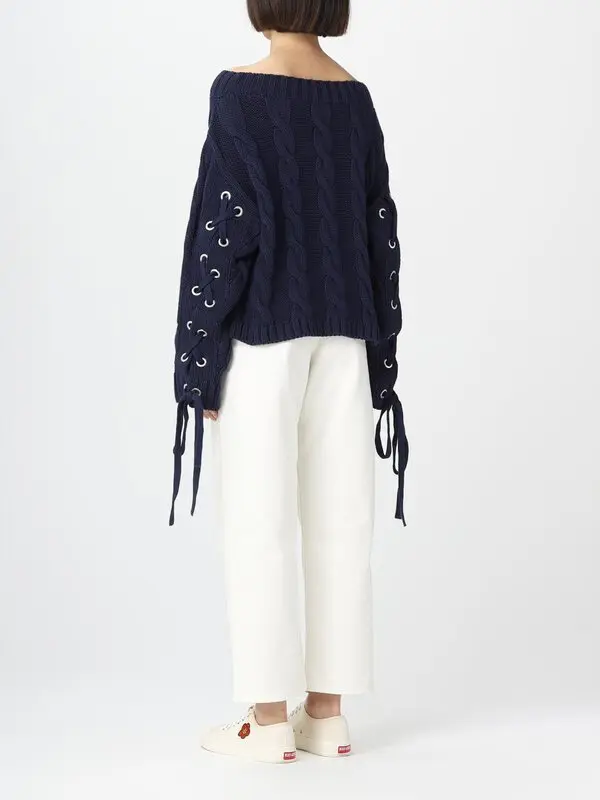 Kenzo Cable Knit Sweater With Tie Detailing