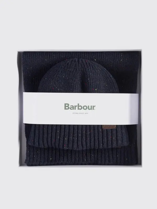 Barbour Beanie And Scarf Set - Navy