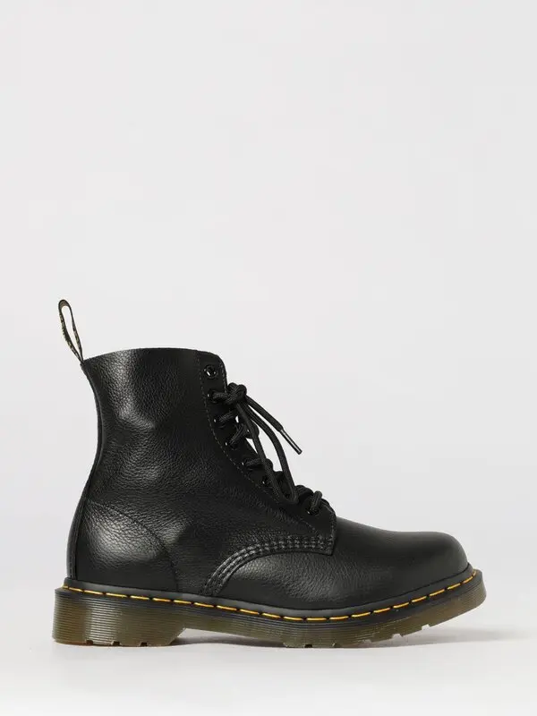 Dr. Martens 1460 Pascal Natural Grain Leather Combat Boots - Black