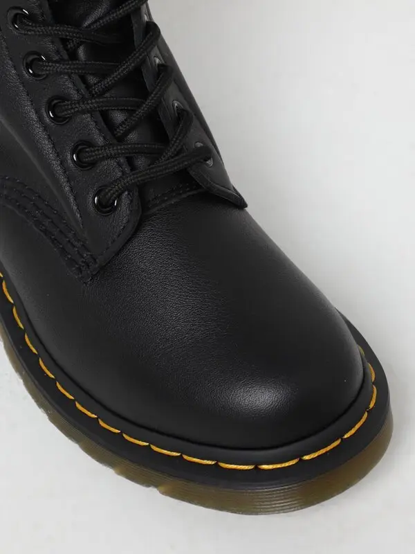 Dr. Martens 1460 Pascal Natural Grain Leather Combat Boots - Black