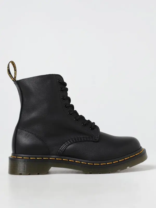 Dr. Martens 1460 Pascal Natural Grain Leather Combat Boots - Black