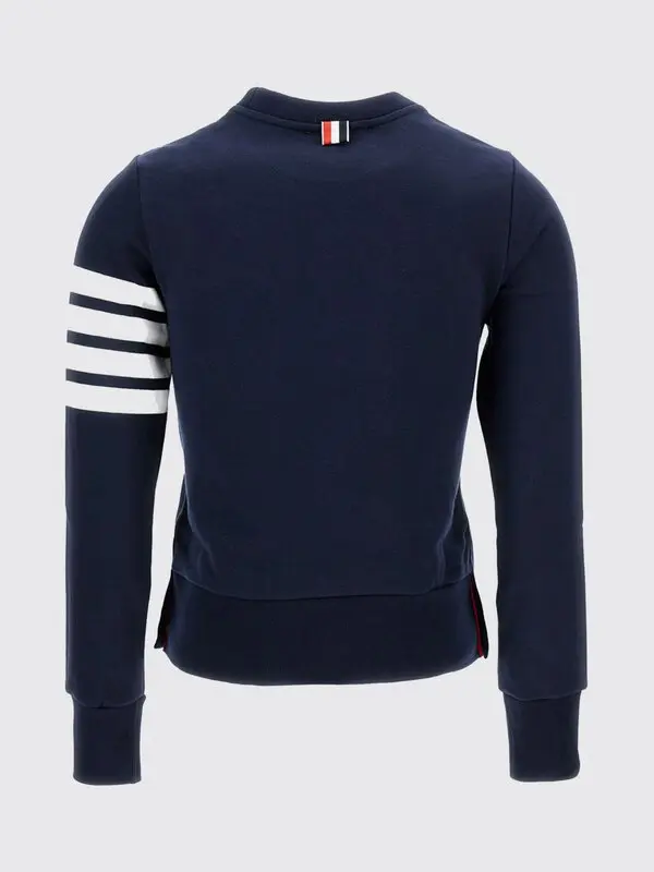 Thom Browne Sweatshirt With Signature Stripes - Blue