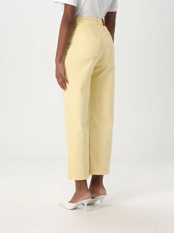 Elisabetta Franchi Cropped Wide Leg Jeans - Yellow