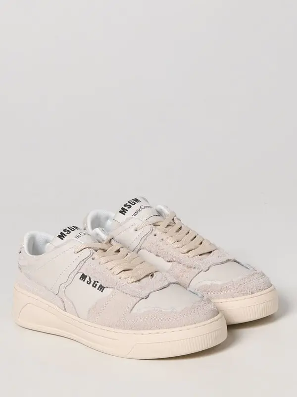 MSGM Leather Sneakers - Milk