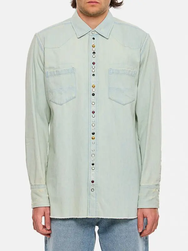 GOLDEN GOOSE Shirt - Gnawed Blue