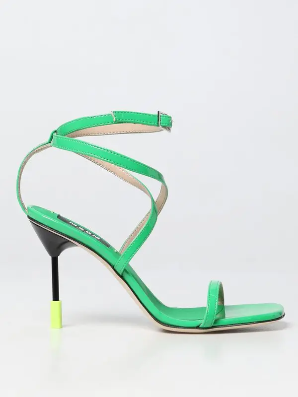 MSGM Patent Leather Sandals - Green