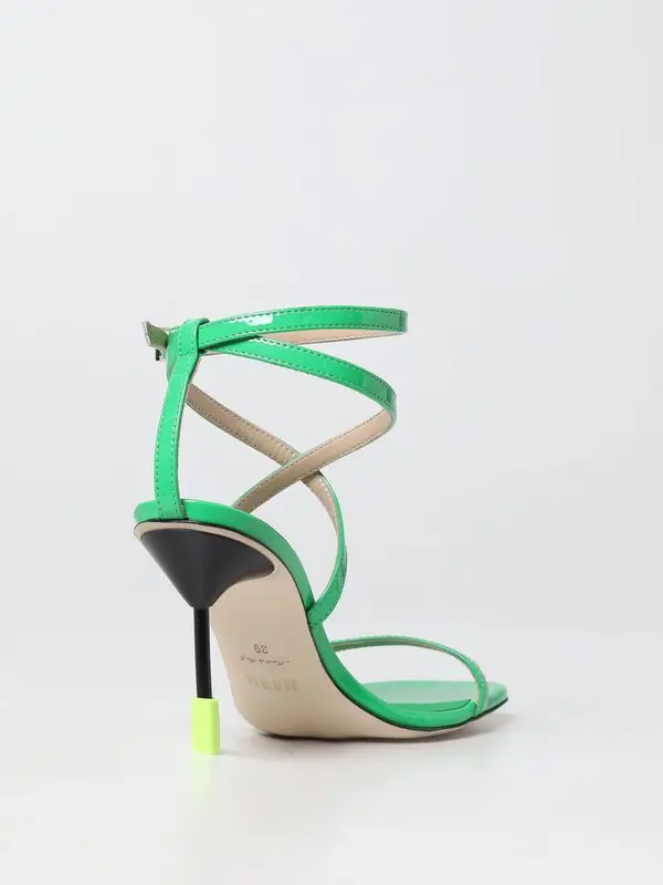 MSGM Patent Leather Sandals - Green