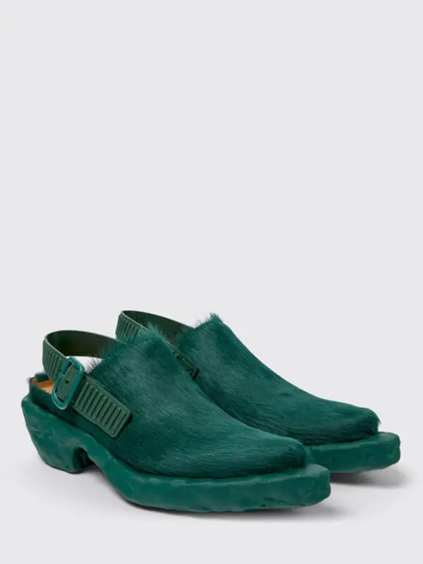 Camper Furry Slingback Clogs