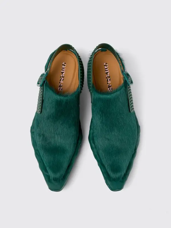 Camper Furry Slingback Clogs