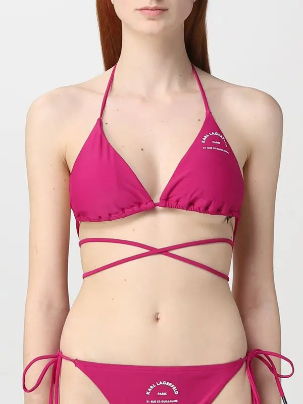 Karl Lagerfeld Triangle Bikini Top - Violet