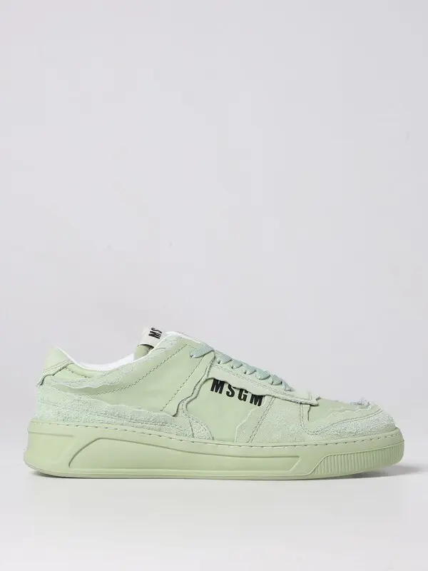 MSGM Acbc X Leather And Repet Sneakers - Green