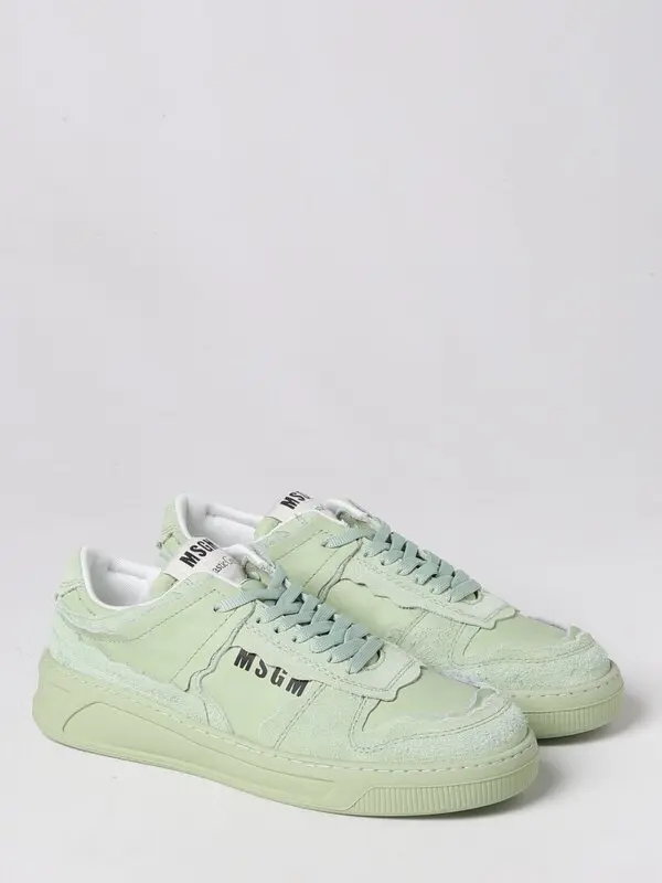 MSGM Acbc X Leather And Repet Sneakers - Green