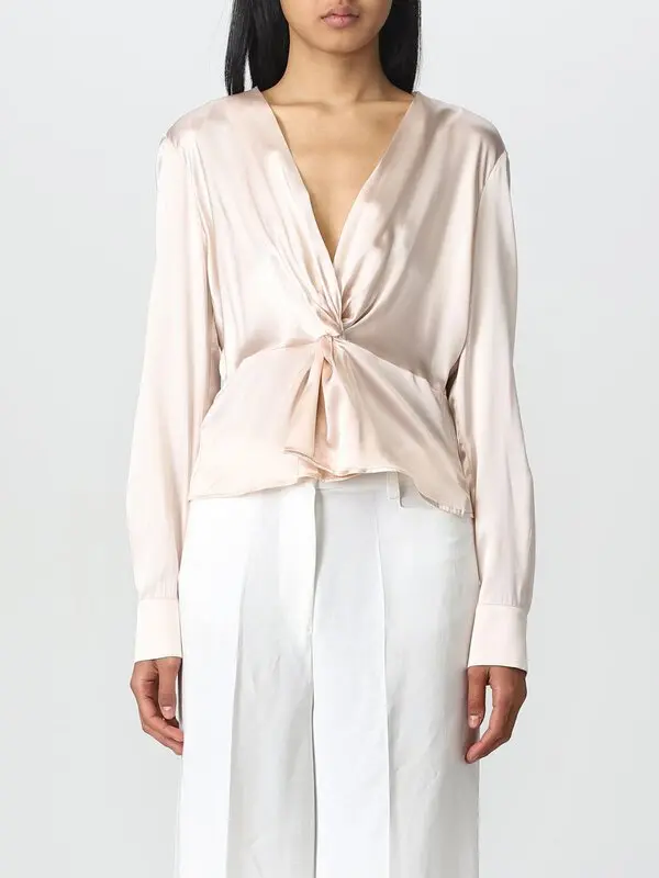 Pinko Draped V-neck Blouse - Pink