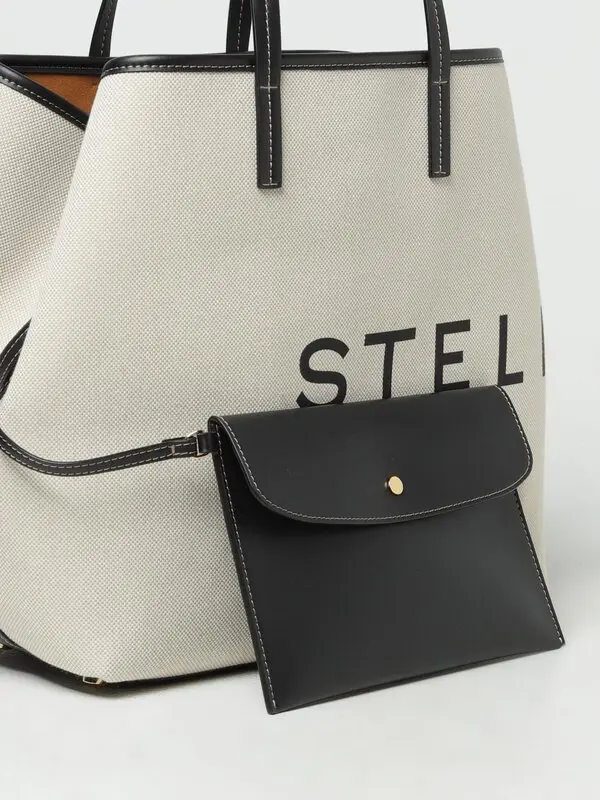 Stella McCartney Canvas Logo Tote Bag - Ecru