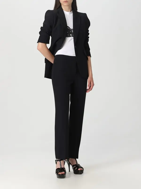 Alexander McQueen Crepe Blazer - Black