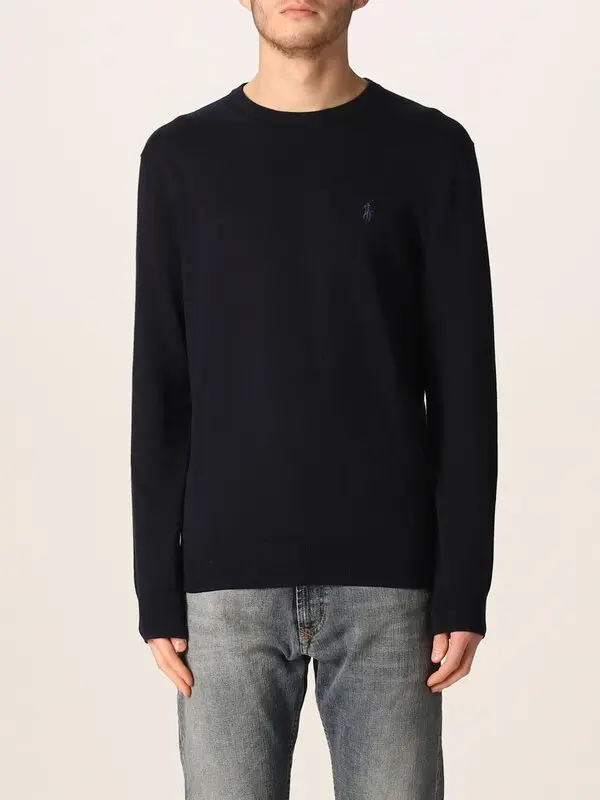 Polo Ralph Lauren Embroidered Logo Crewneck Sweater - Blue