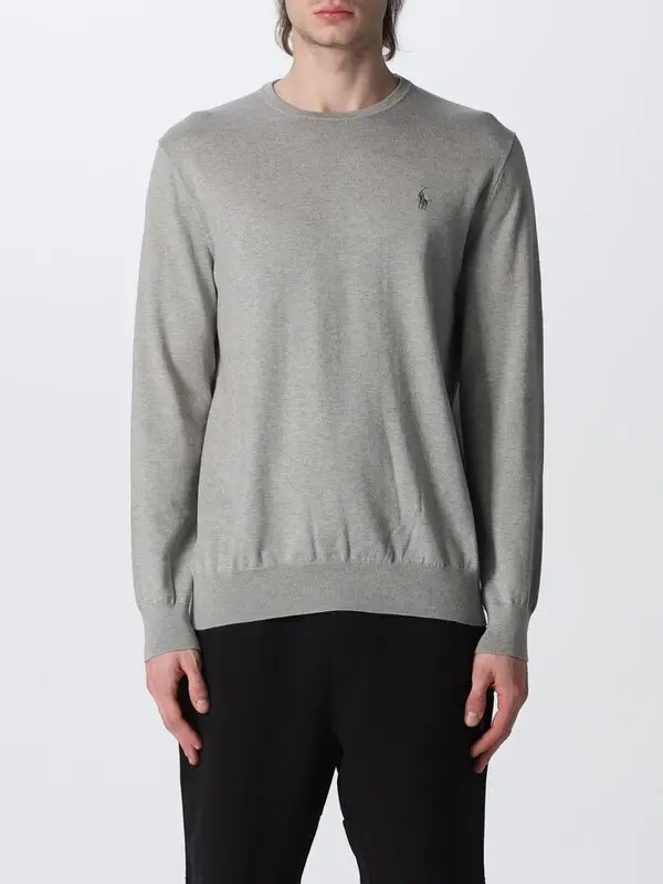 Polo Ralph Lauren Embroidered Logo Crewneck Sweater - Grey