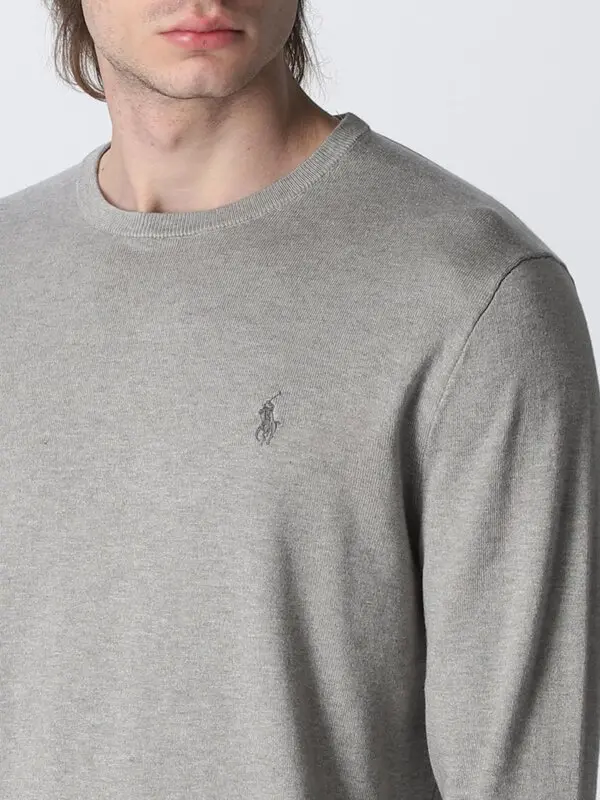 Polo Ralph Lauren Embroidered Logo Crewneck Sweater - Grey